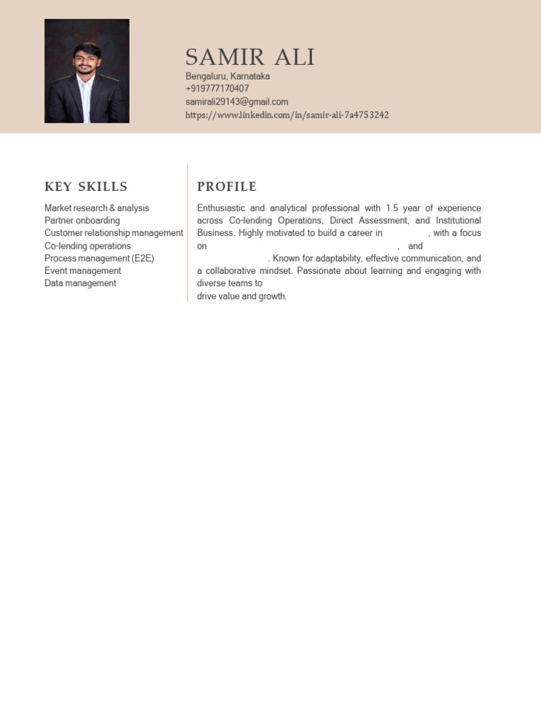 Samir_ali CV 2 New (1) | PDF | Economies | Business Economics
