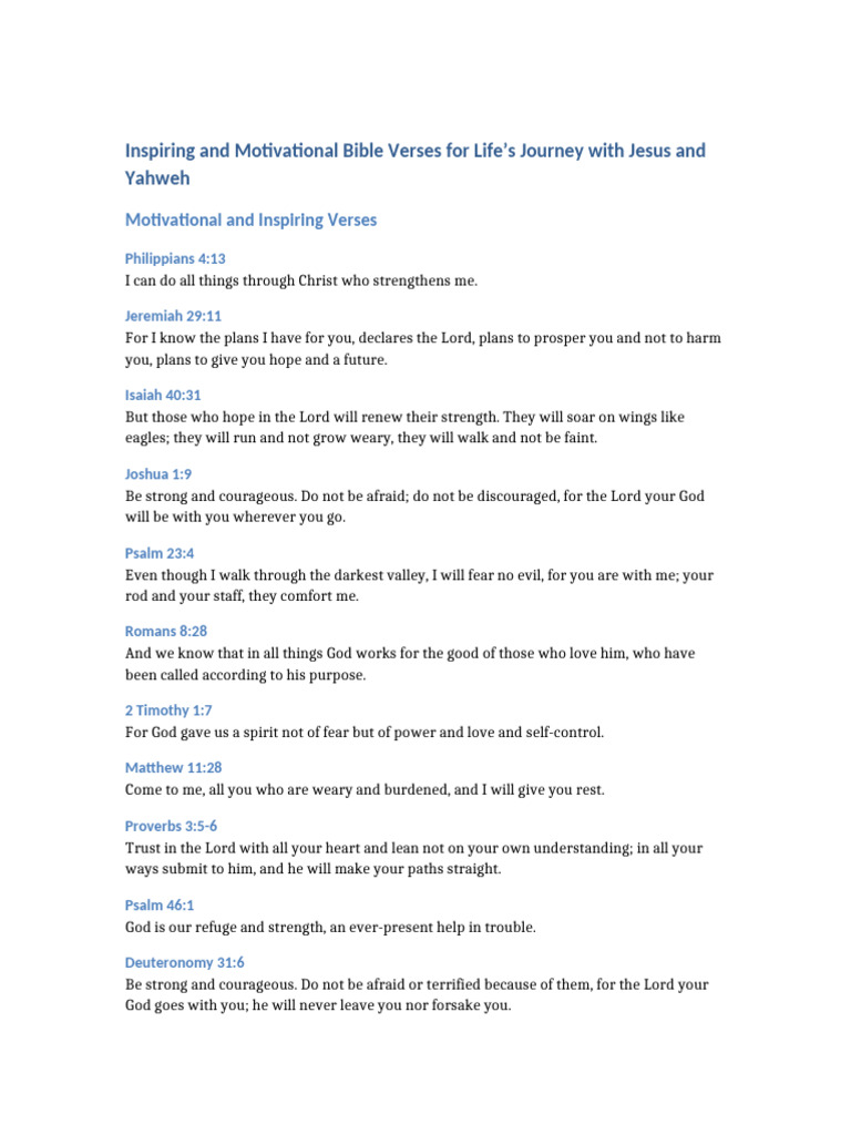 Bible_Verses_Journey_with_Jesus_Yahweh | PDF | Epistle To The ...