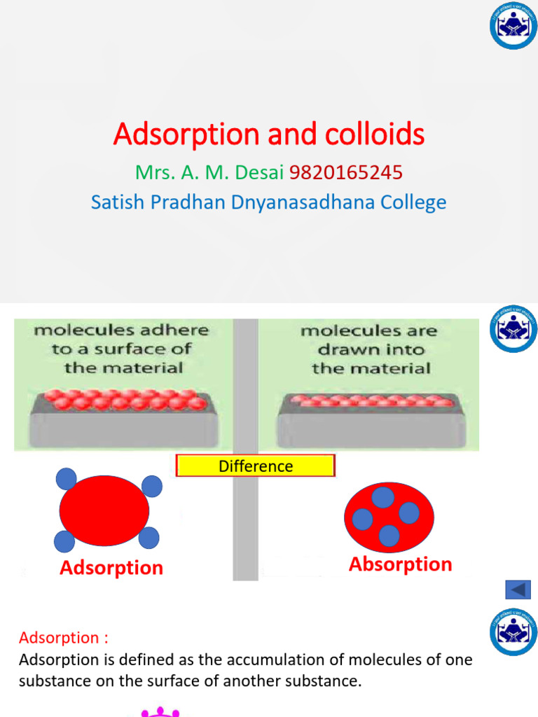 Adsorption and Colloids (I) | PDF | Adsorption | Catalysis