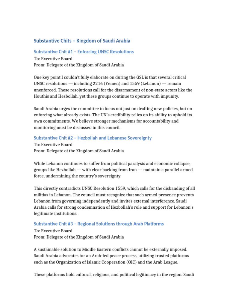 Substantive Chit Examples | PDF | Hezbollah | Lebanon