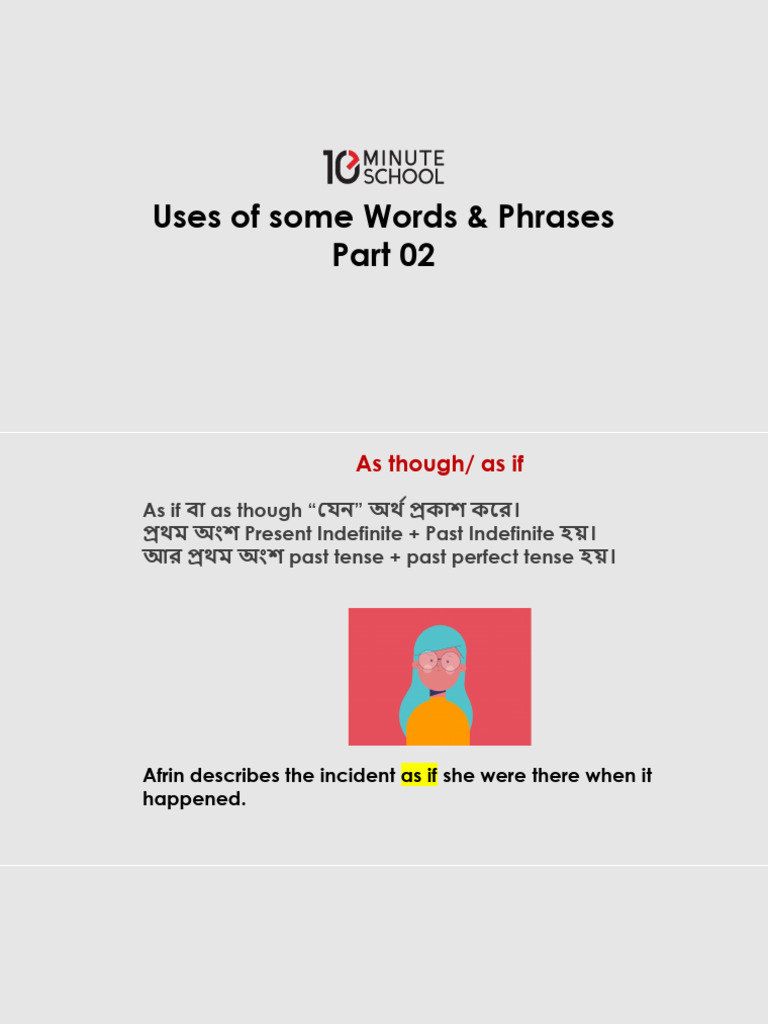 Special Uses of Verbs and Phrases 2 | PDF | Verb | Grammatical Tense