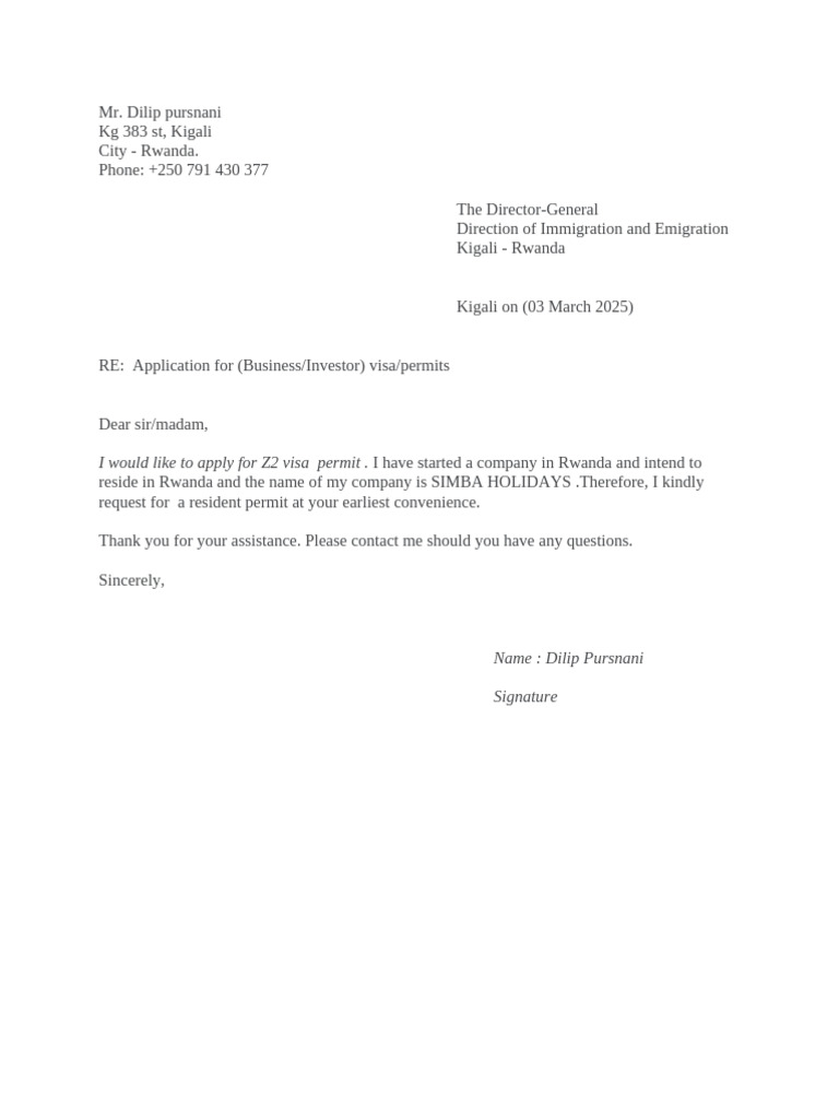 Permit Request Letter | PDF