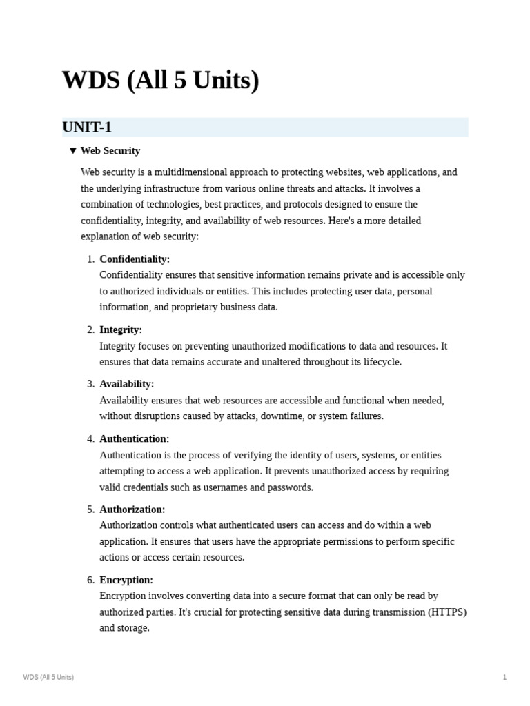 WDS (All 5 Units) | PDF | Public Key Cryptography | Key (Cryptography)