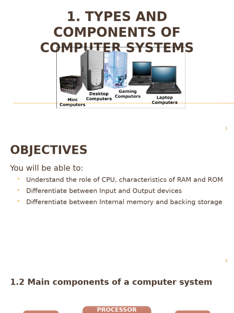 Types and Components of Computer Systems | PDF | Computer Data Storage ...