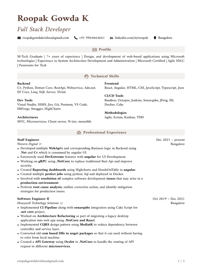 Roopak FullStack Resume.pdf | PDF | Web Service | Web Application