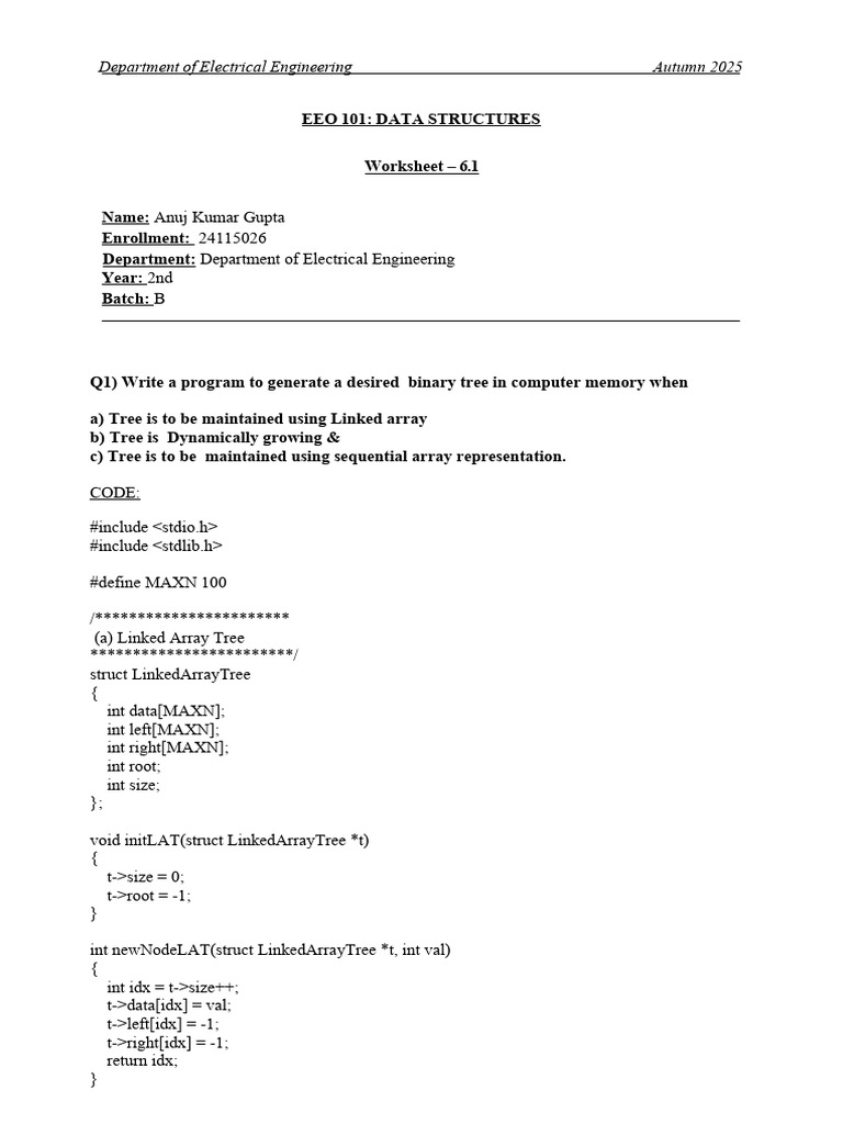 Worksheet 6.1 Assignment | PDF | Computer Programming | Algorithms And ...