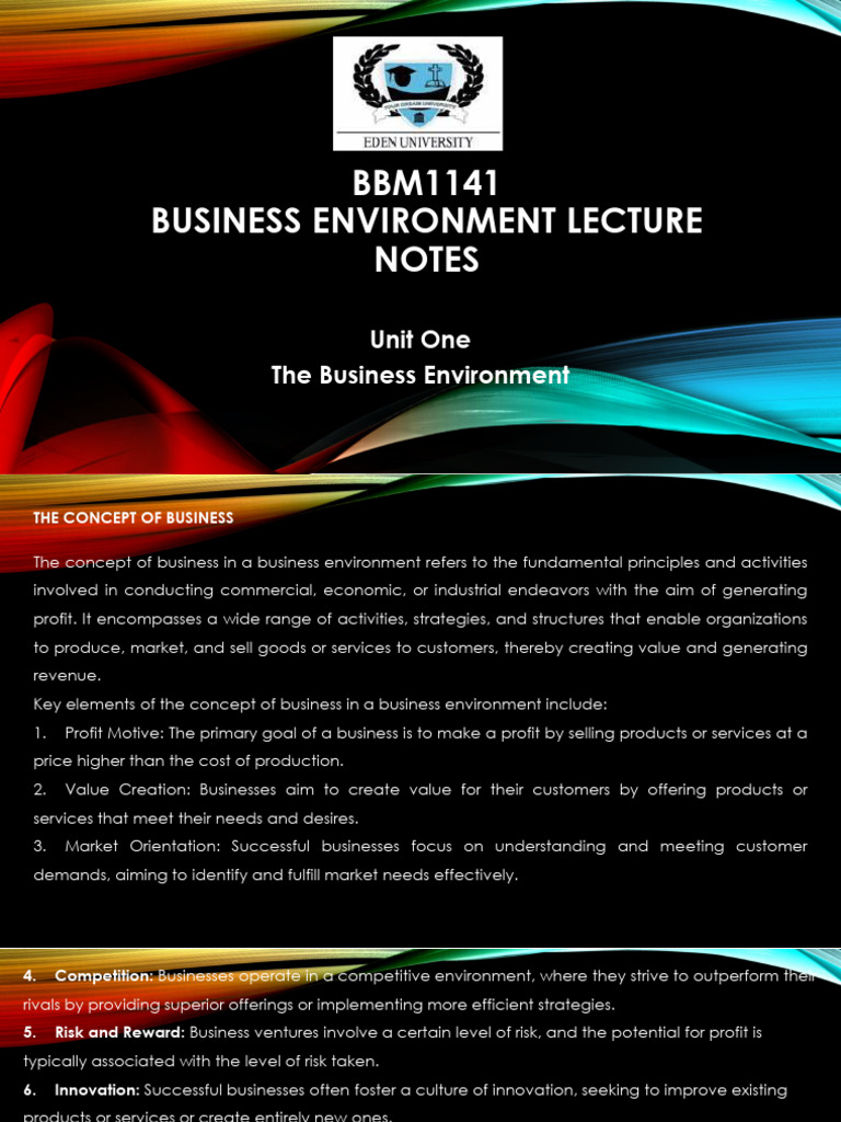 Unit 1 - Introduction To Business Studies | PDF | Supply Chain | Market ...