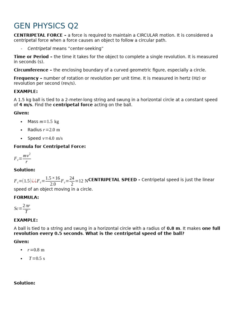 Gen Physics q2 Reviewer | PDF | Potential Energy | Force