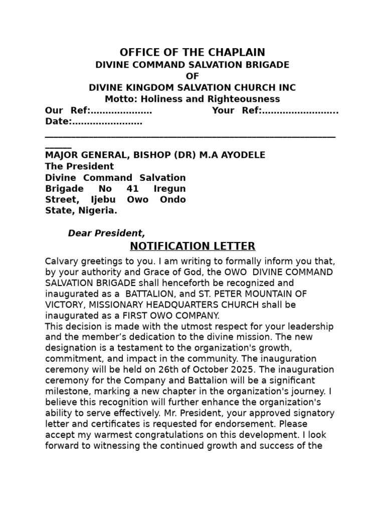 Office of Chaplain | PDF