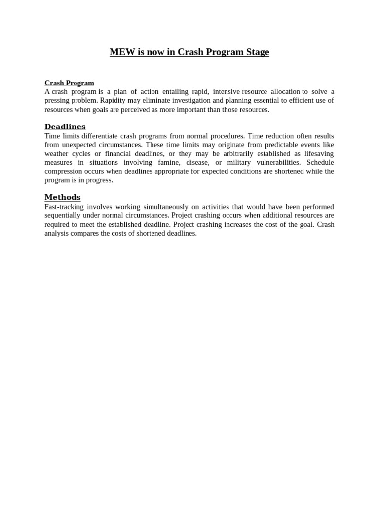 Understanding Crash Programs and Methods | PDF