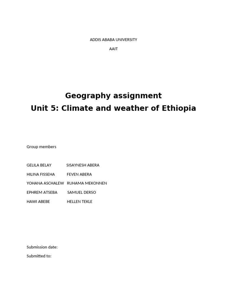 Geography Paper Climate of Ethiopia | PDF | Climate Change | Greenhouse Gas