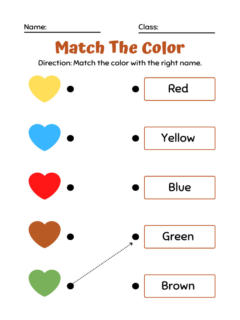 Simple Match the Color Worksheet | PDF