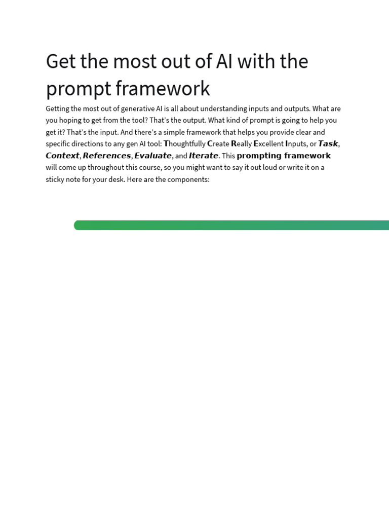 Effective Prompting Framework Guide | PDF | Artificial Intelligence ...