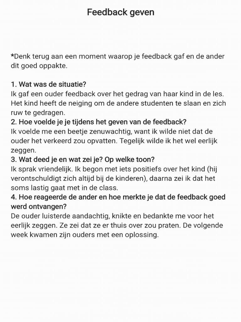 Feedback Geven | PDF