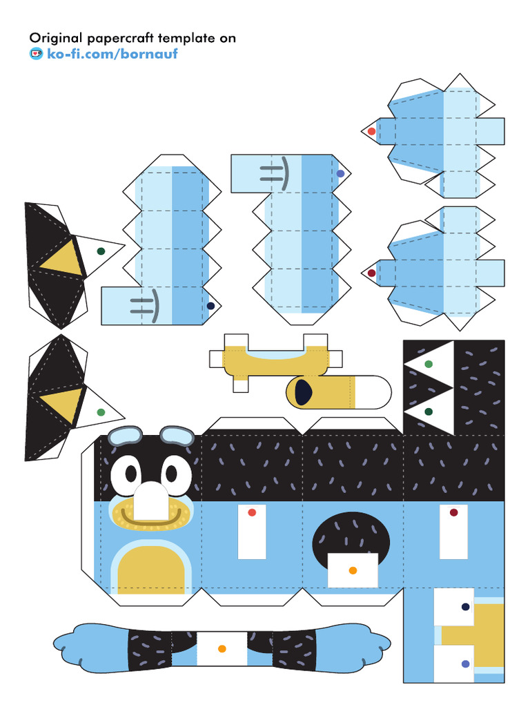 Bandit Chilli Bluey Bingo - Bluey Papercraft | PDF