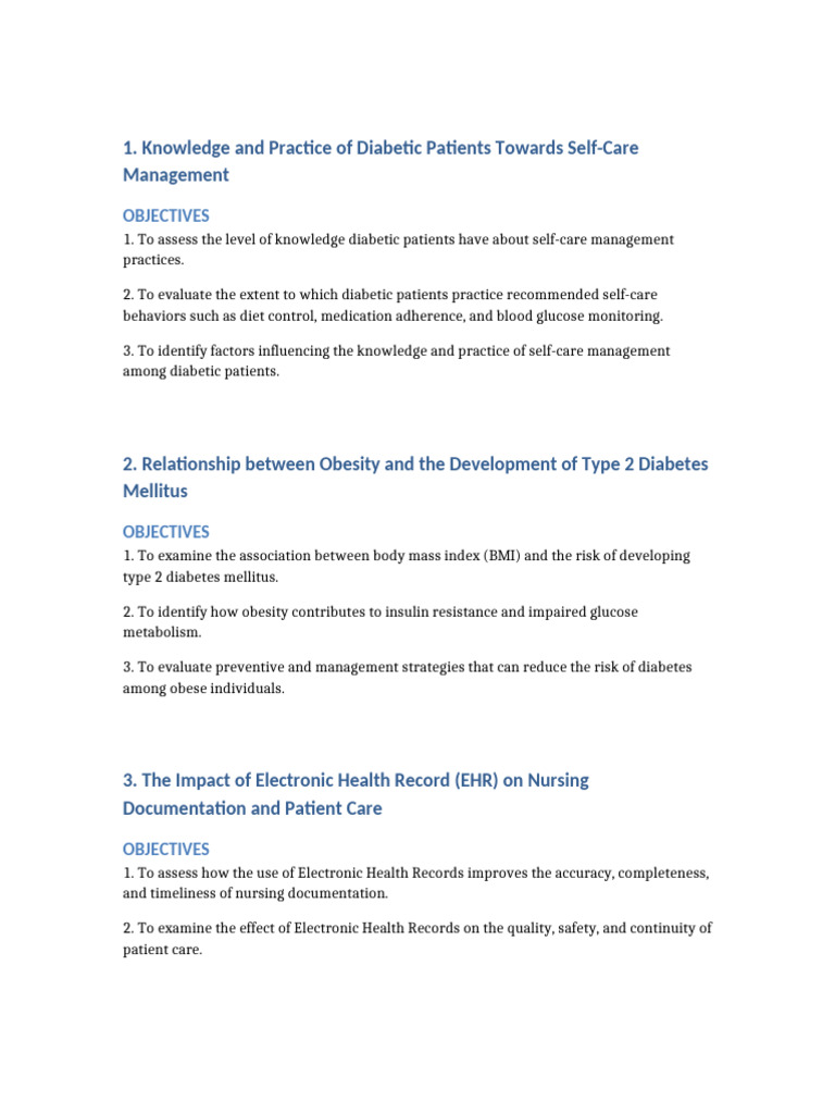 Diabetes and EHR Objectives | PDF