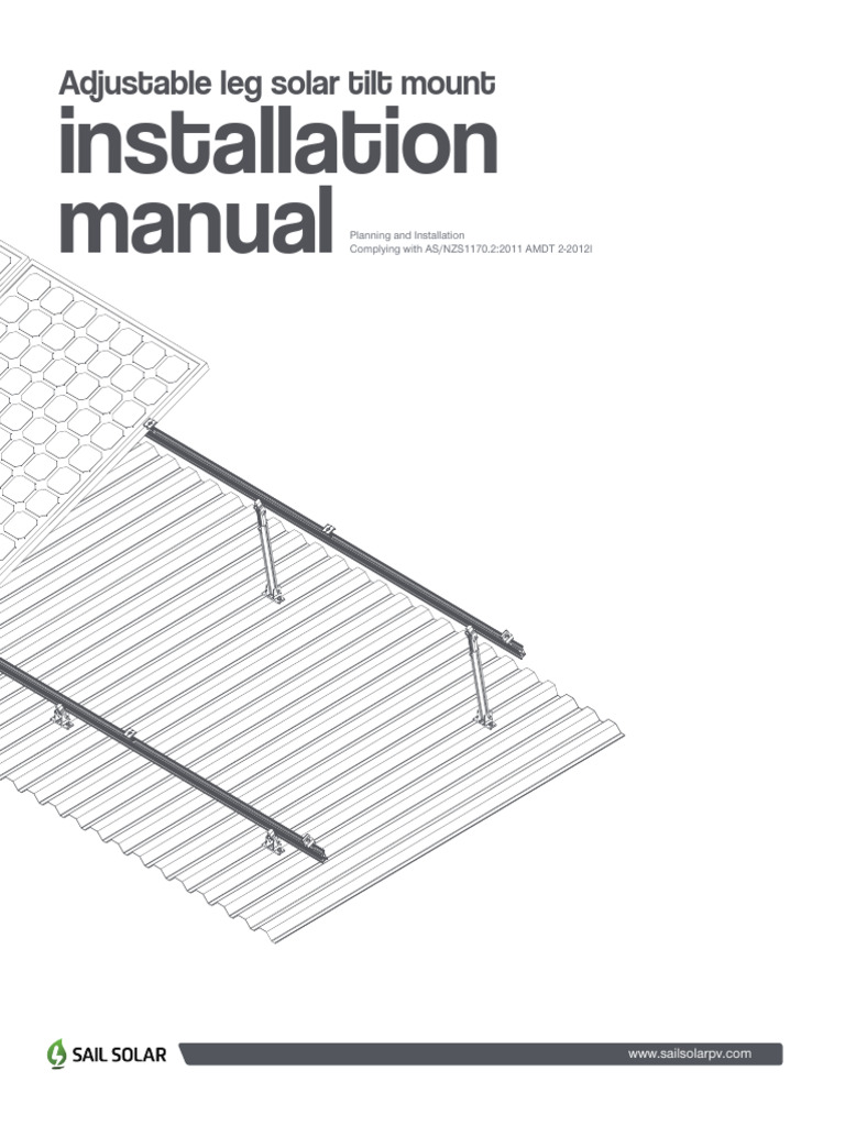 Metal Roof (Adjustable Leg) Mounting System Installation Manual - SAIL ...