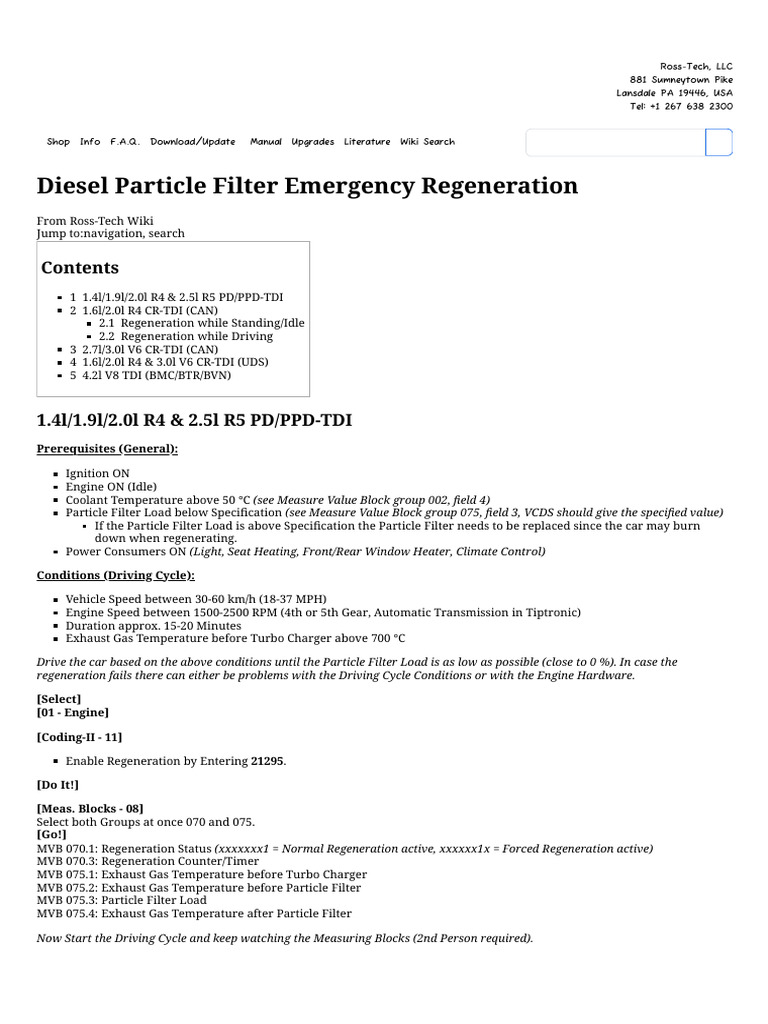 Diesel Particle Filter Regeneration Guide | PDF | Vehicle Technology ...