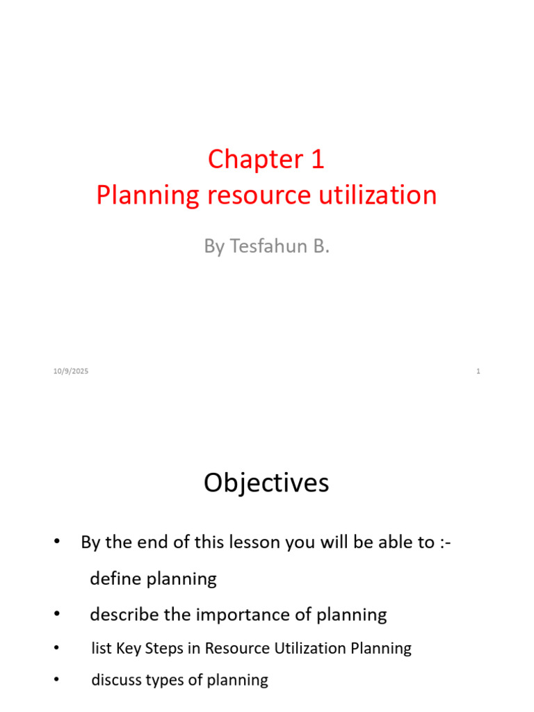 Resource Utilization Planning Guide | PDF | Performance Indicator | Goal