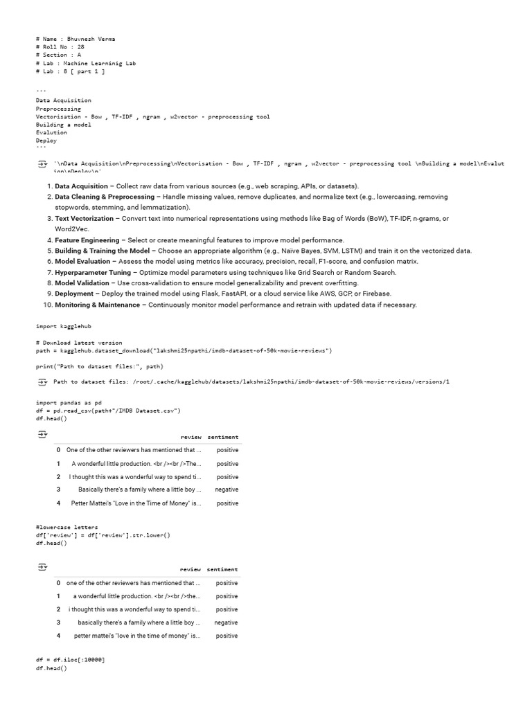 A28 Bhuvnesh Verma Lab 8 Record Part 1.ip | PDF | Machine Learning ...