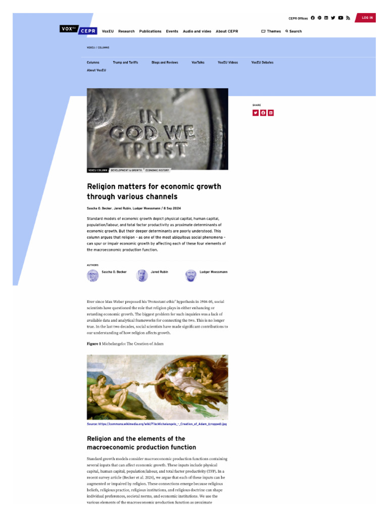 Screencapture Cepr Org Voxeu Columns Religion Matters Economic Growth ...