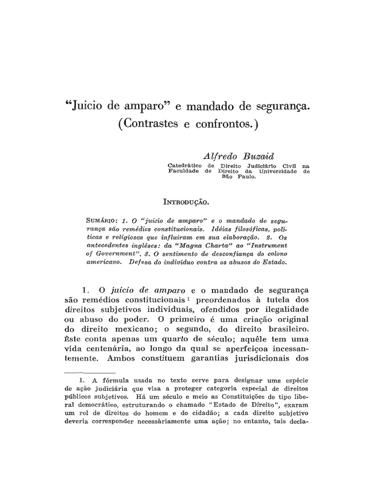 Juicio de Amparo vs. Mandado de Segurança | PDF | Estado | Lei Natural