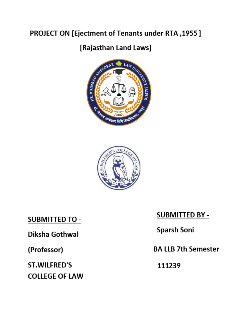 Ejectment of Tenants under RTA, 1955 | PDF