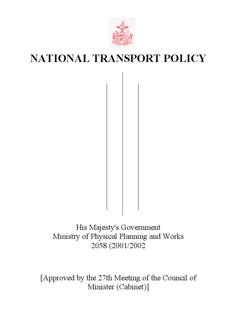 4 National Transport Policy | Road | Transport