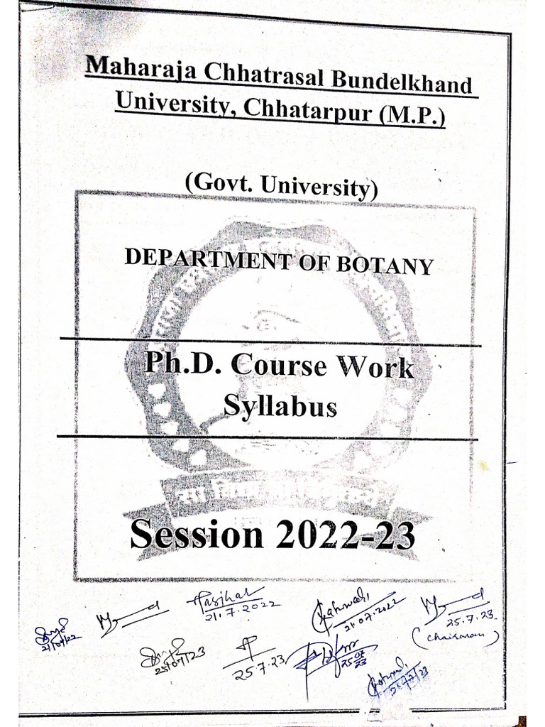 Ph. D. Course Work SYLLABUS Botany | PDF