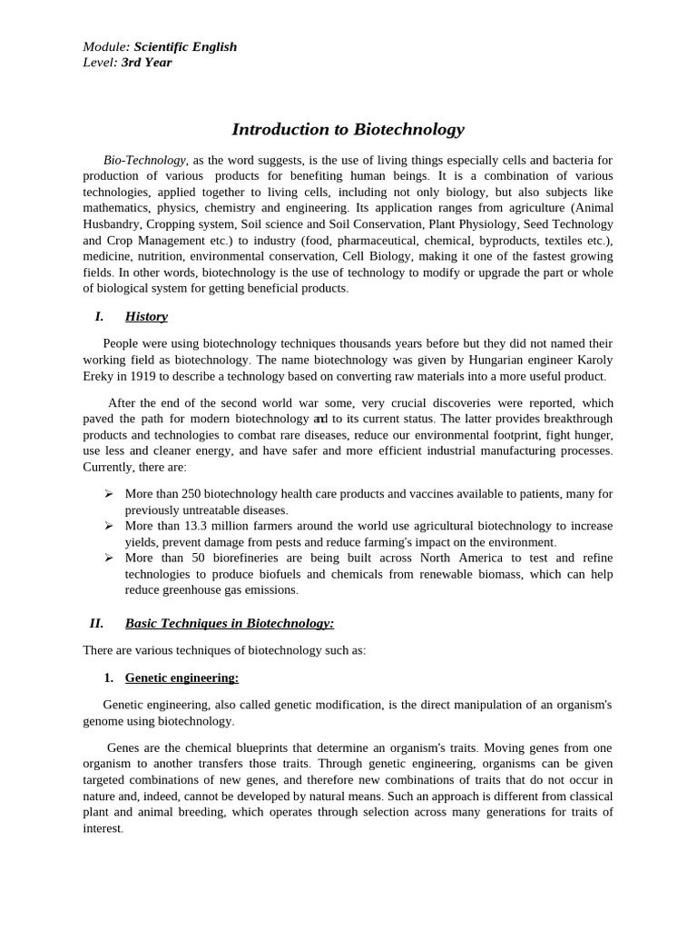 Biotechnology Lesson | PDF | Biotechnology | Cloning
