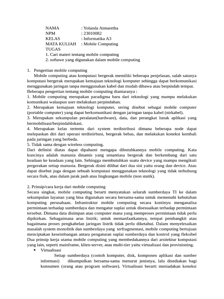 TUGAS Mobile Computing | PDF