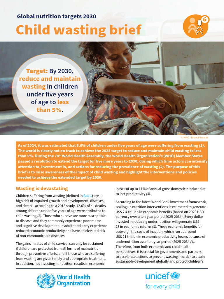 2025 Child wasting brief Global Nutrition Targets 2030 | PDF ...
