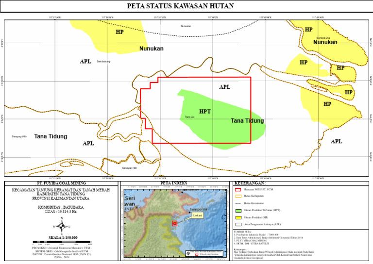 Peta Indeks Hutan Kalimantan Utara | PDF