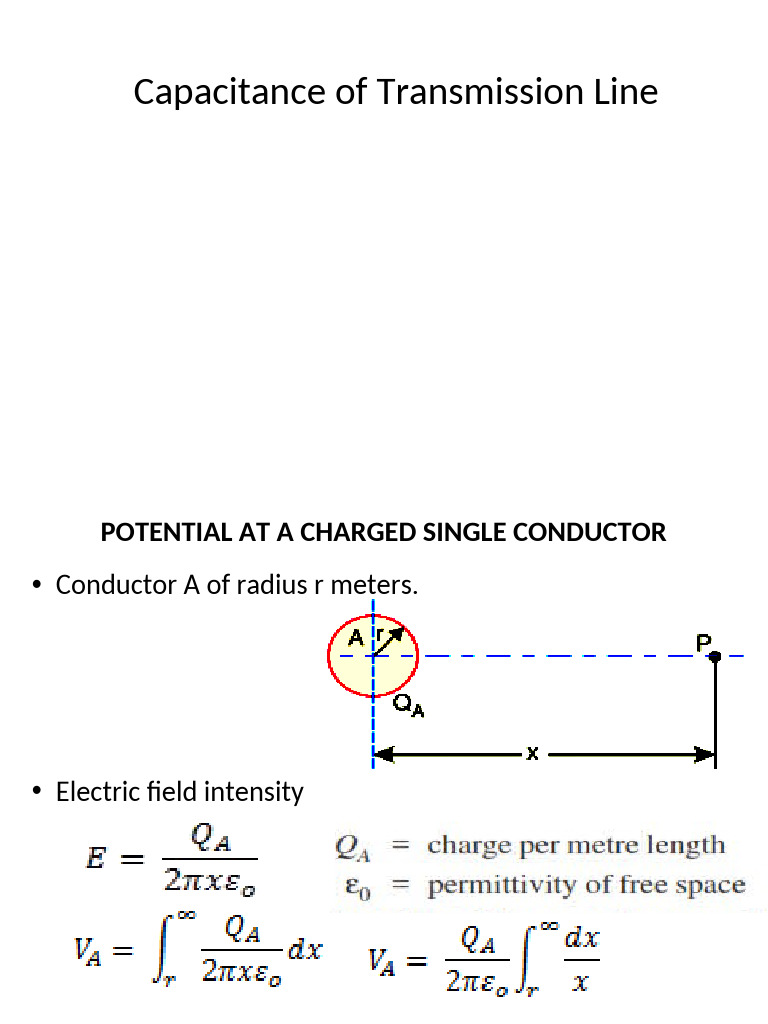 Capacitance in Transmission Lines Explained | PDF