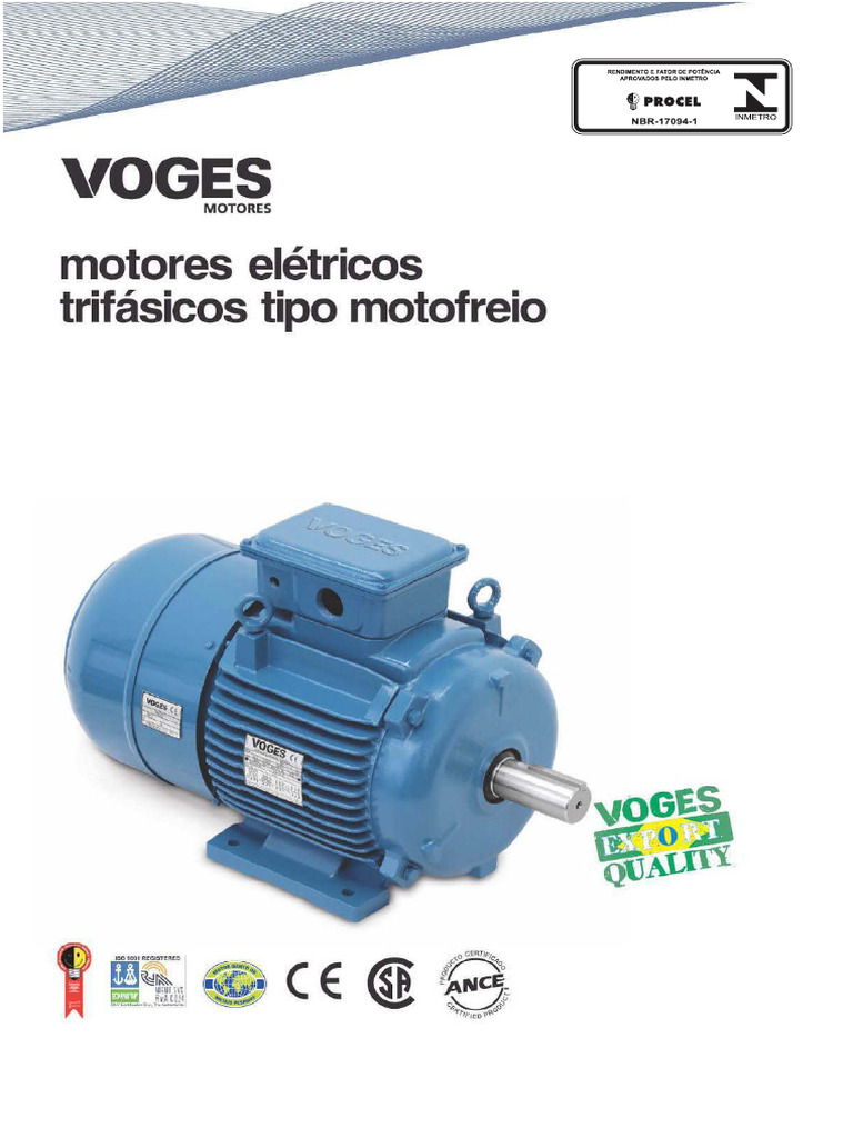 Voges Motor Trifasico Motofreio | PDF