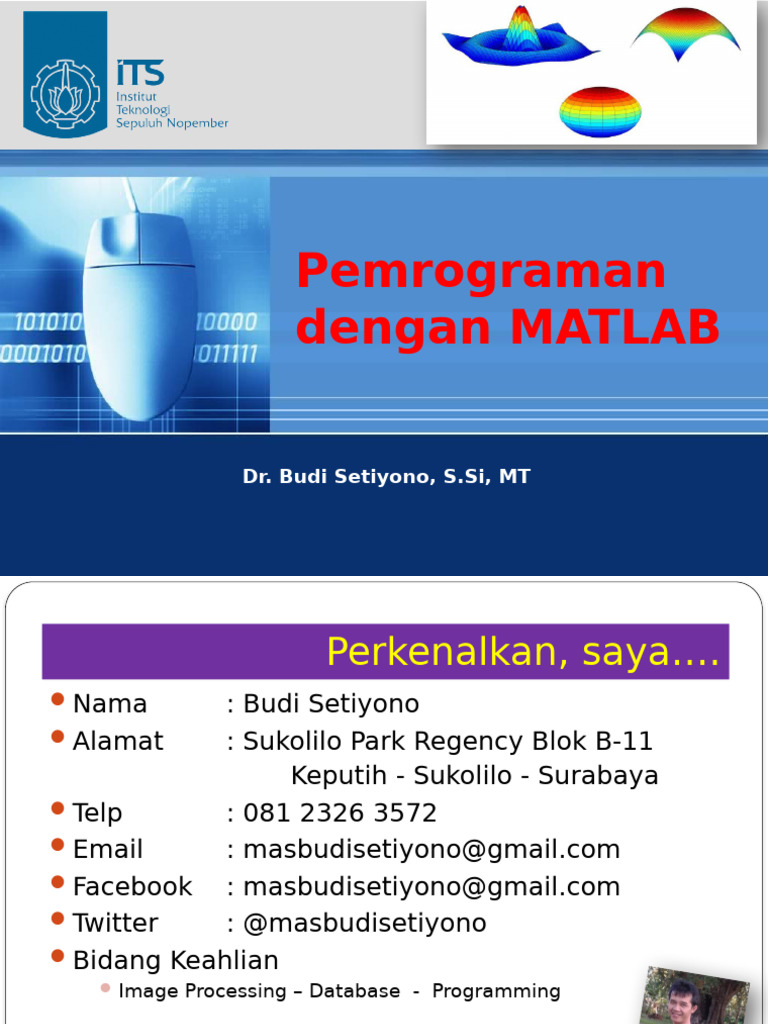 Pemrograman Dengan MATLAB- I -Budi | PDF