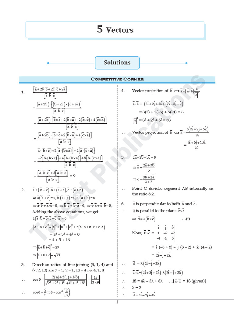 Std. 12th Perfect - Maths I - Solution of Competetive Corner & Topic ...
