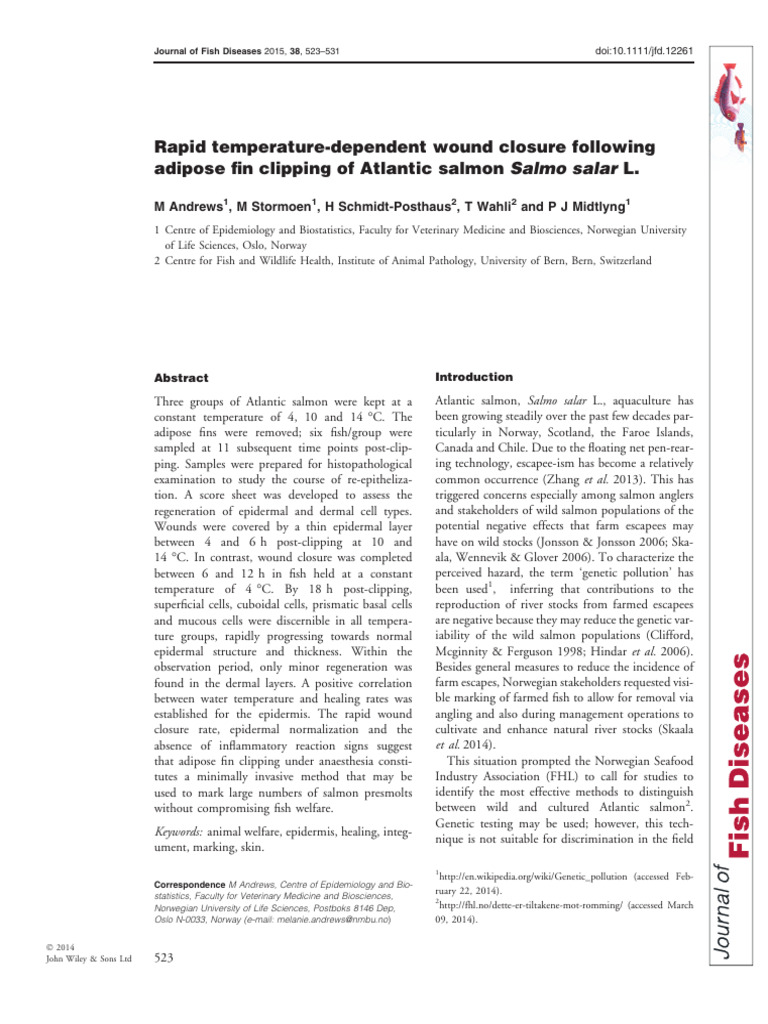 Journal of Fish Diseases - 2014 - Andrews - Rapid Temperature Dependent ...