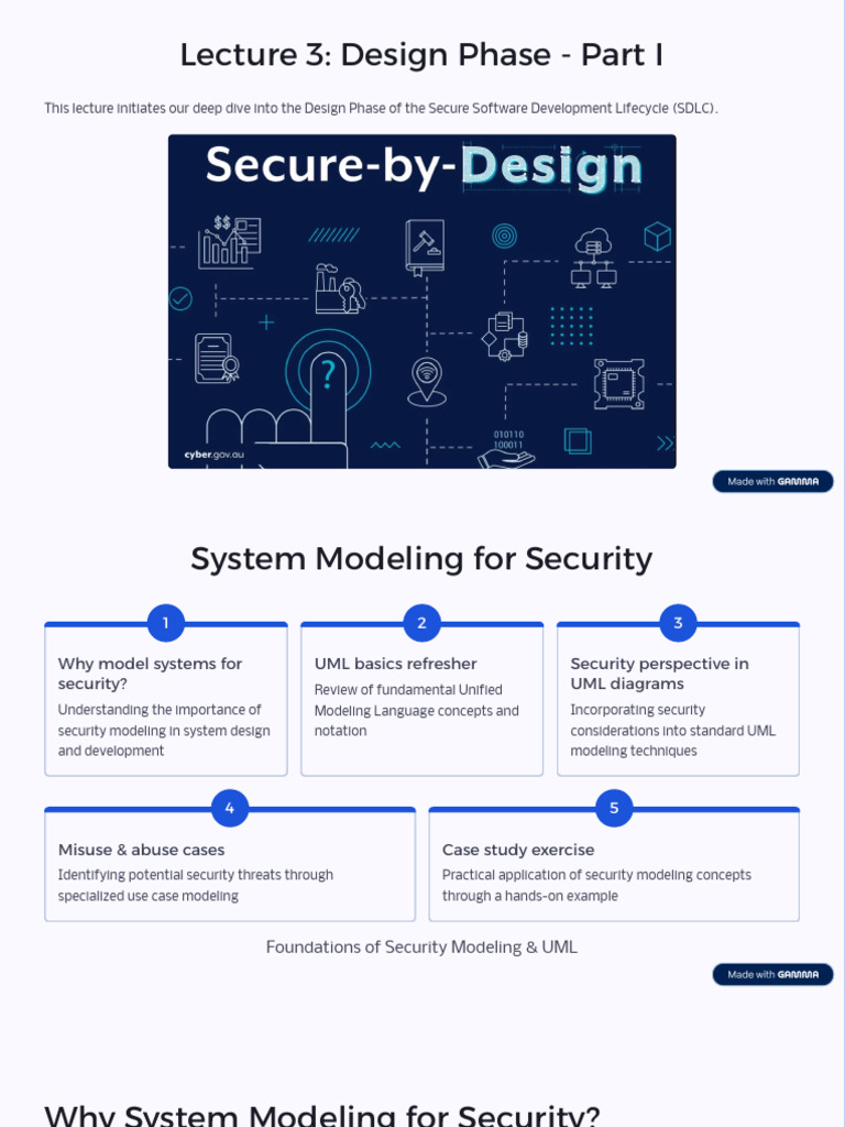 Lecture 3 Design Phase Part I | PDF | Use Case | Computer Security