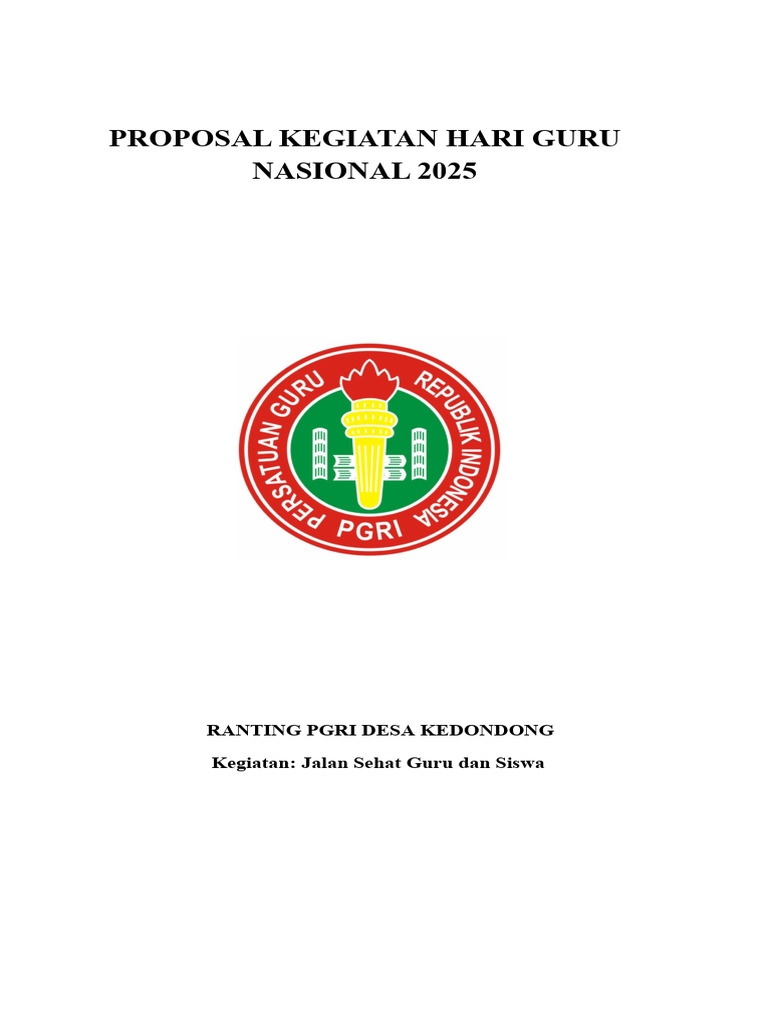 Proposal Jalan Sehat Hari Guru PGRI | PDF