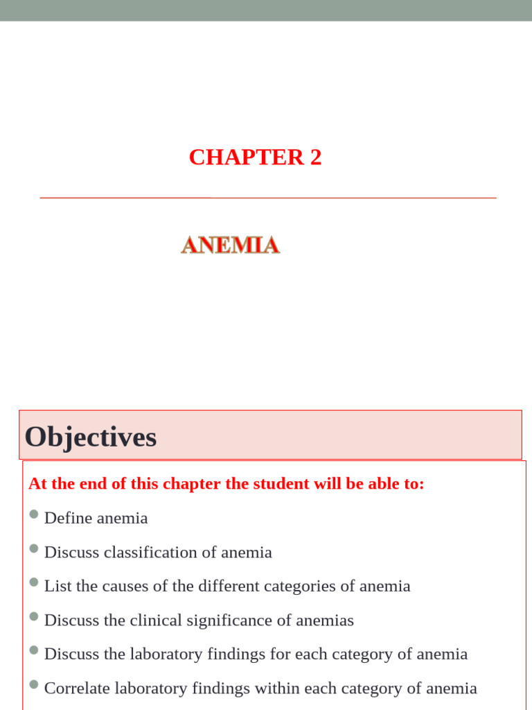 Hema II Chapter 2 - Anemia | PDF | Anemia | Red Blood Cell