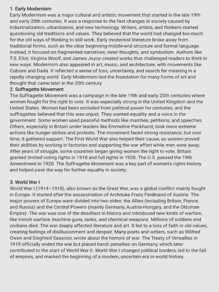 Literature of The 20th Century 2 | PDF