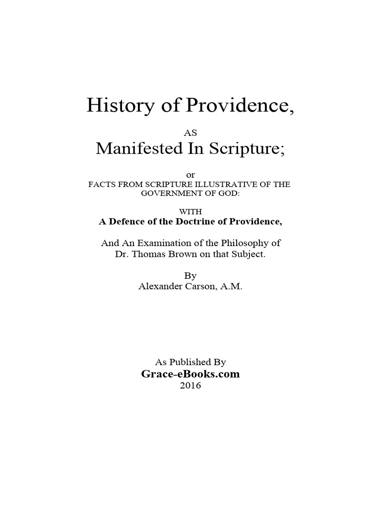 History of Providence As Manifested in Scripture The | PDF | Abraham ...