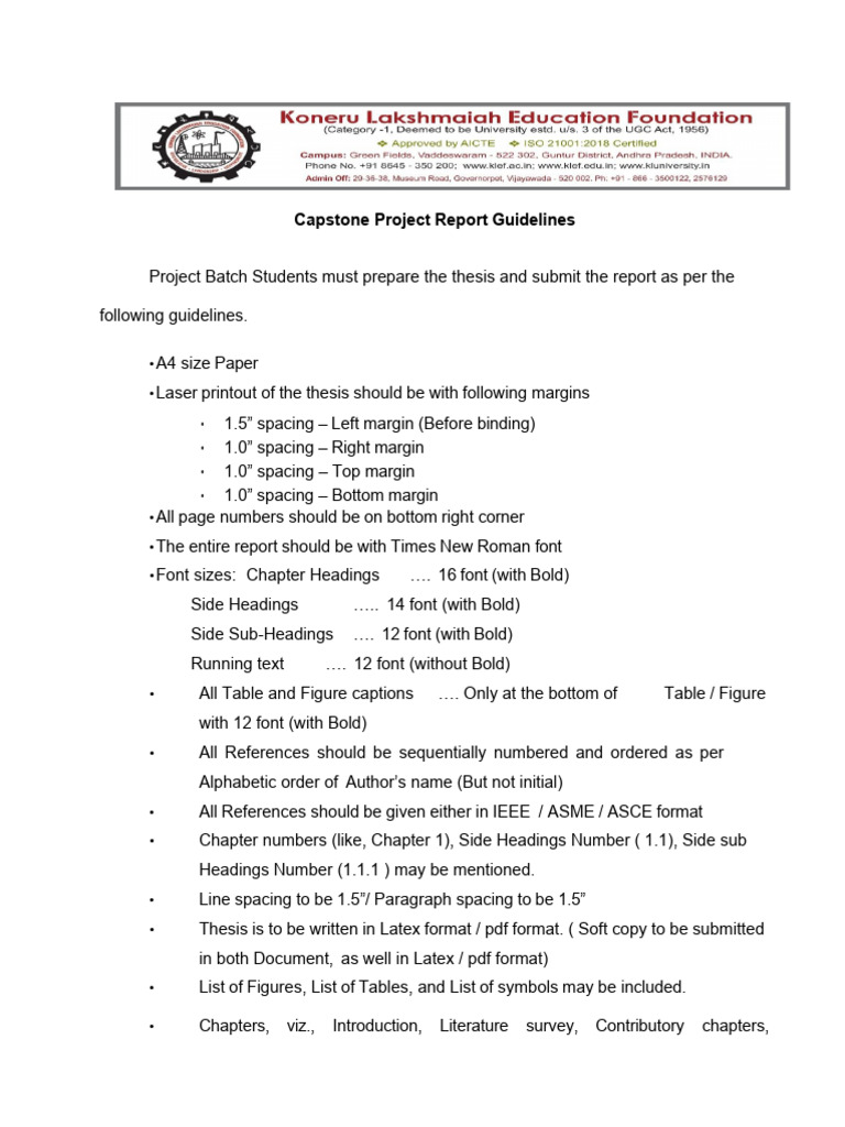 Y22 Capstone Project Report - Guidelines | PDF | Thesis | Abstract (Summary)