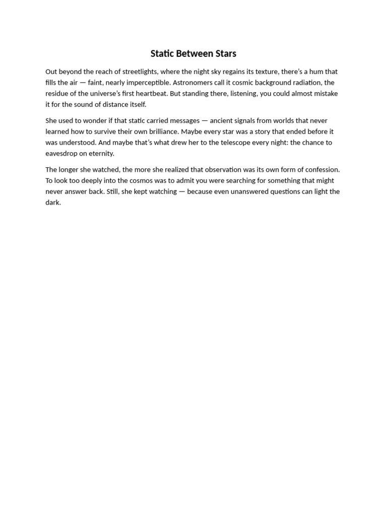 Static Between Stars | PDF