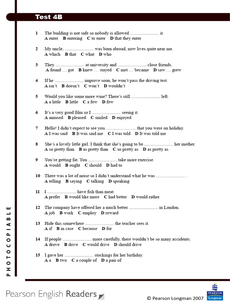 Level 4 Test B | PDF