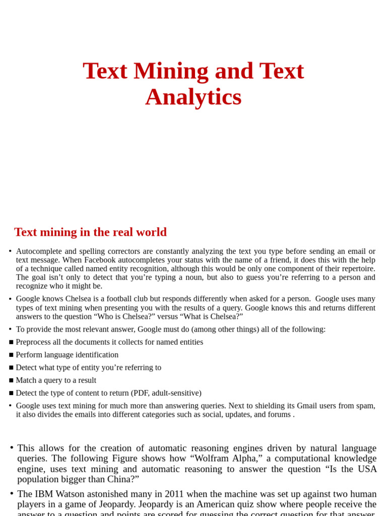 Text Mining and Text Analytics | PDF | Statistical Classification ...