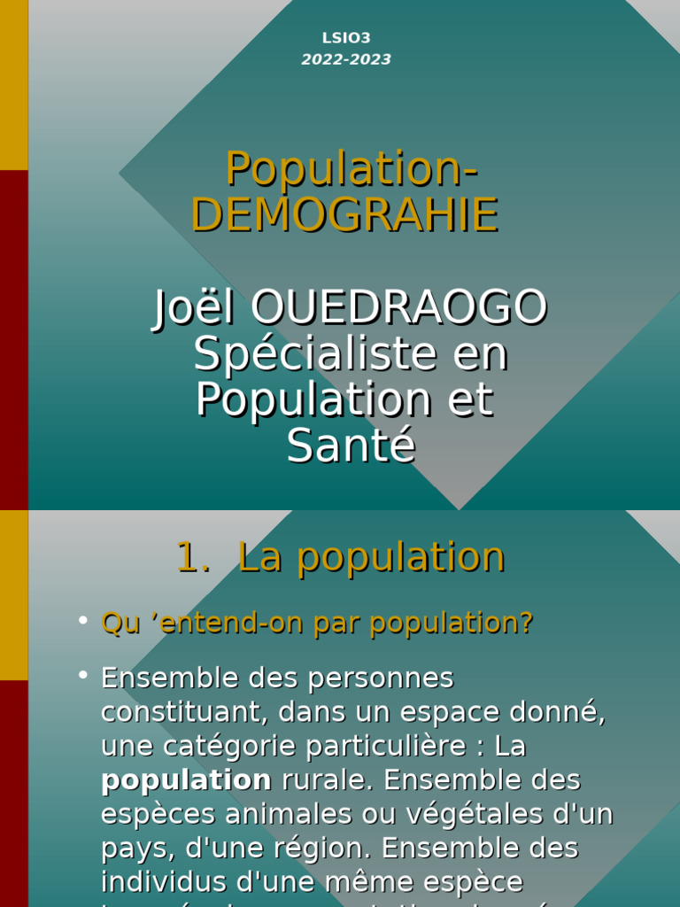 Comprendre la démographie et la population | PDF | Démographie | Population