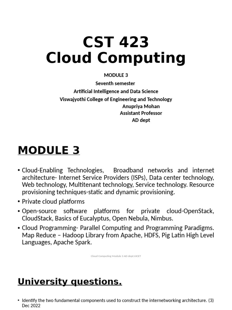 Cloud Computing MODULE3 | PDF | Open Stack | Map Reduce