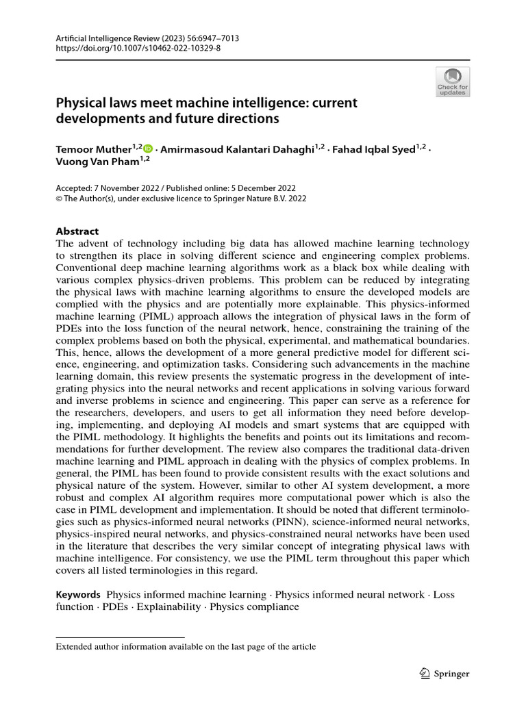 Physics-Informed Machine Learning Review | PDF | Machine Learning ...